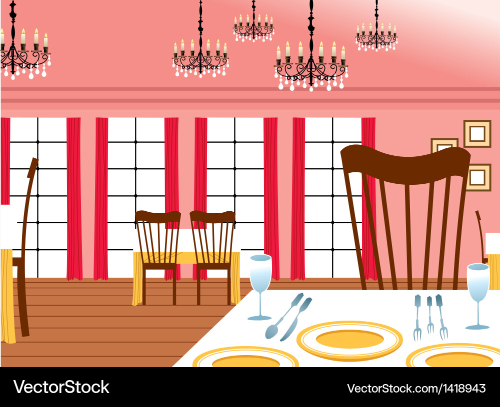 Restaurant interior Royalty Free Vector Image - VectorStock