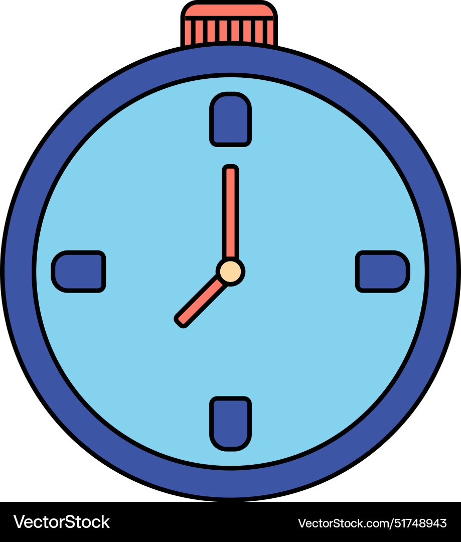 Time management concept blue stopwatch icon Vector Image