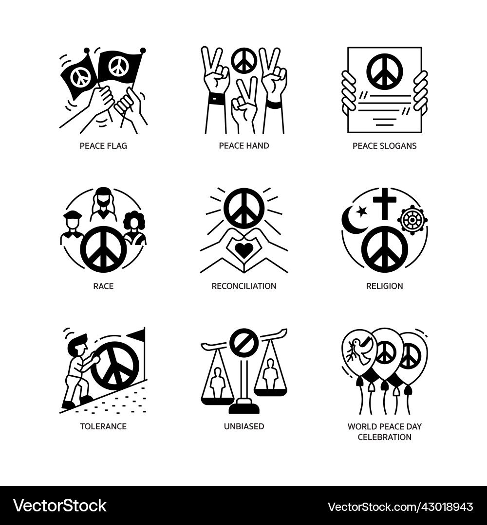 World peace icon set Royalty Free Vector Image