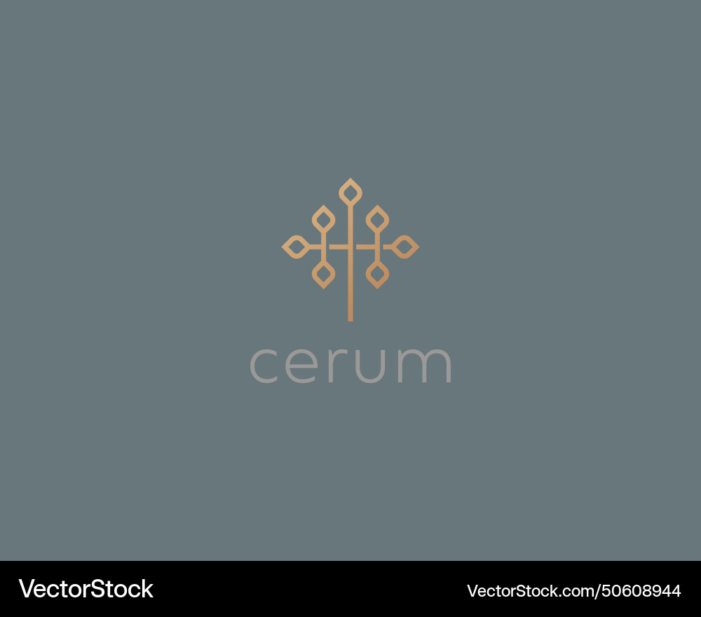 Abstract tree line logo boutique beauty salon Vector Image