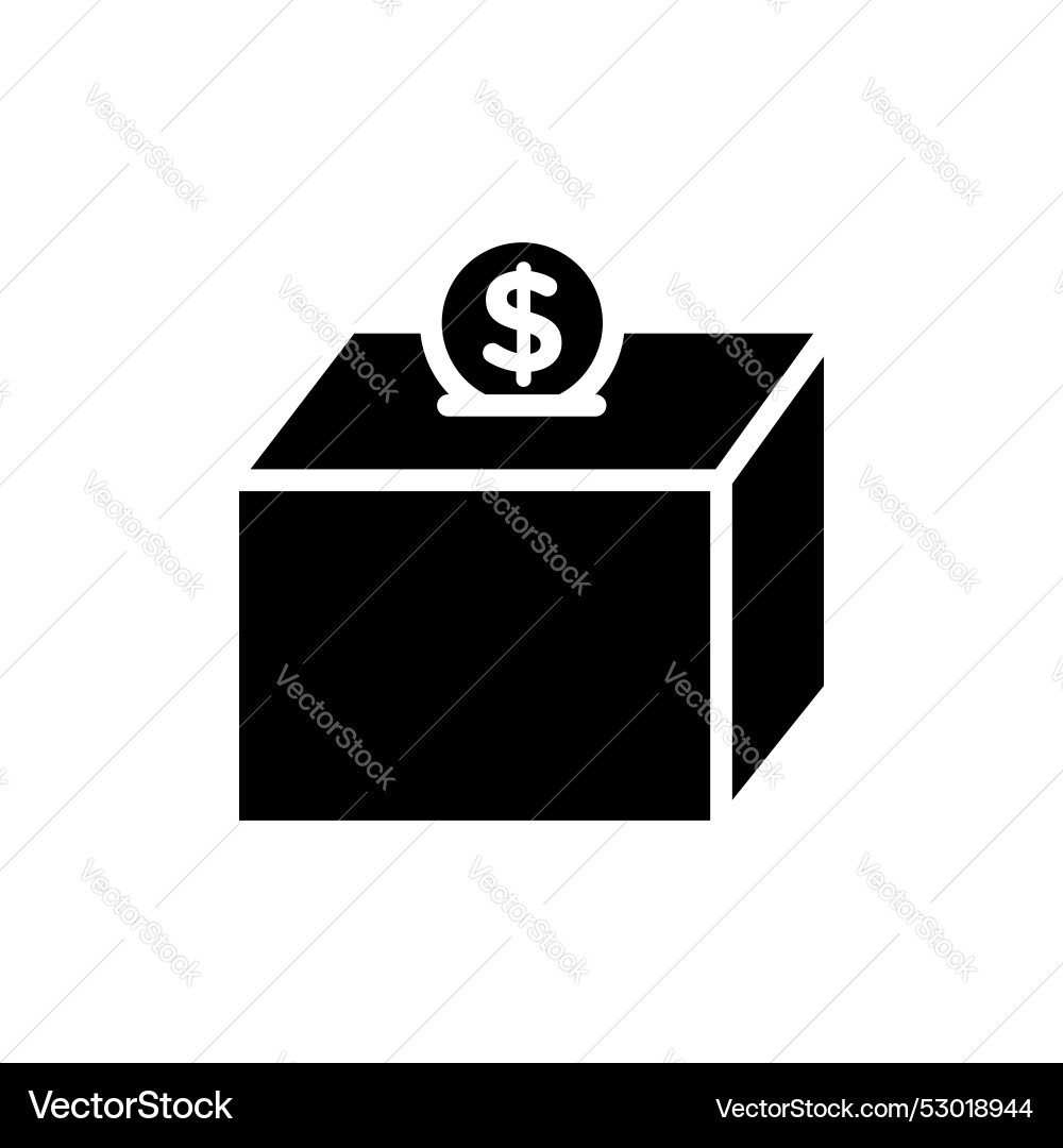 Donate icon set fundraising money box symbol Vector Image