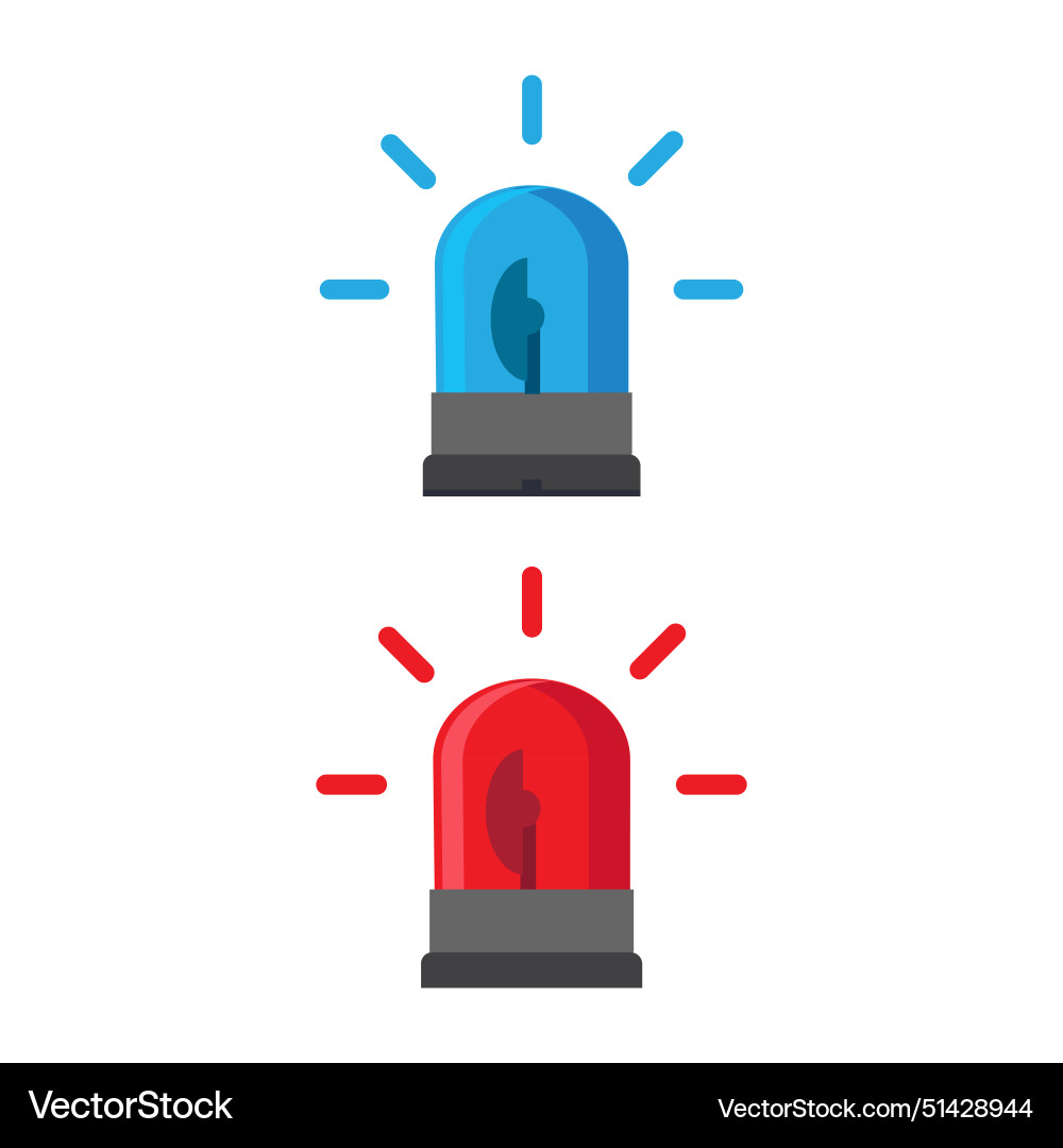 Emergency Siren Icon - Blue & Red Royalty Free Vector