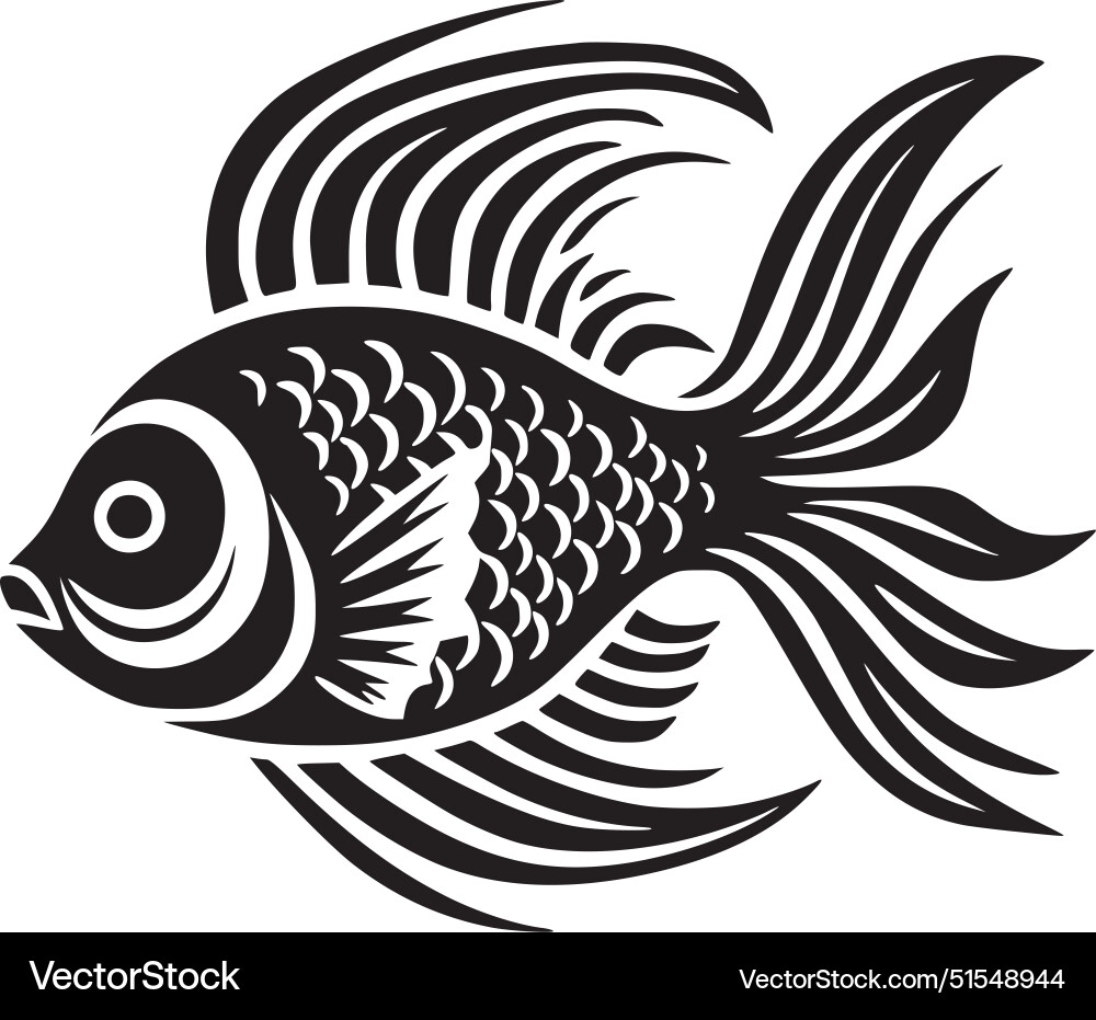 Fish - black and white Royalty Free Vector Image