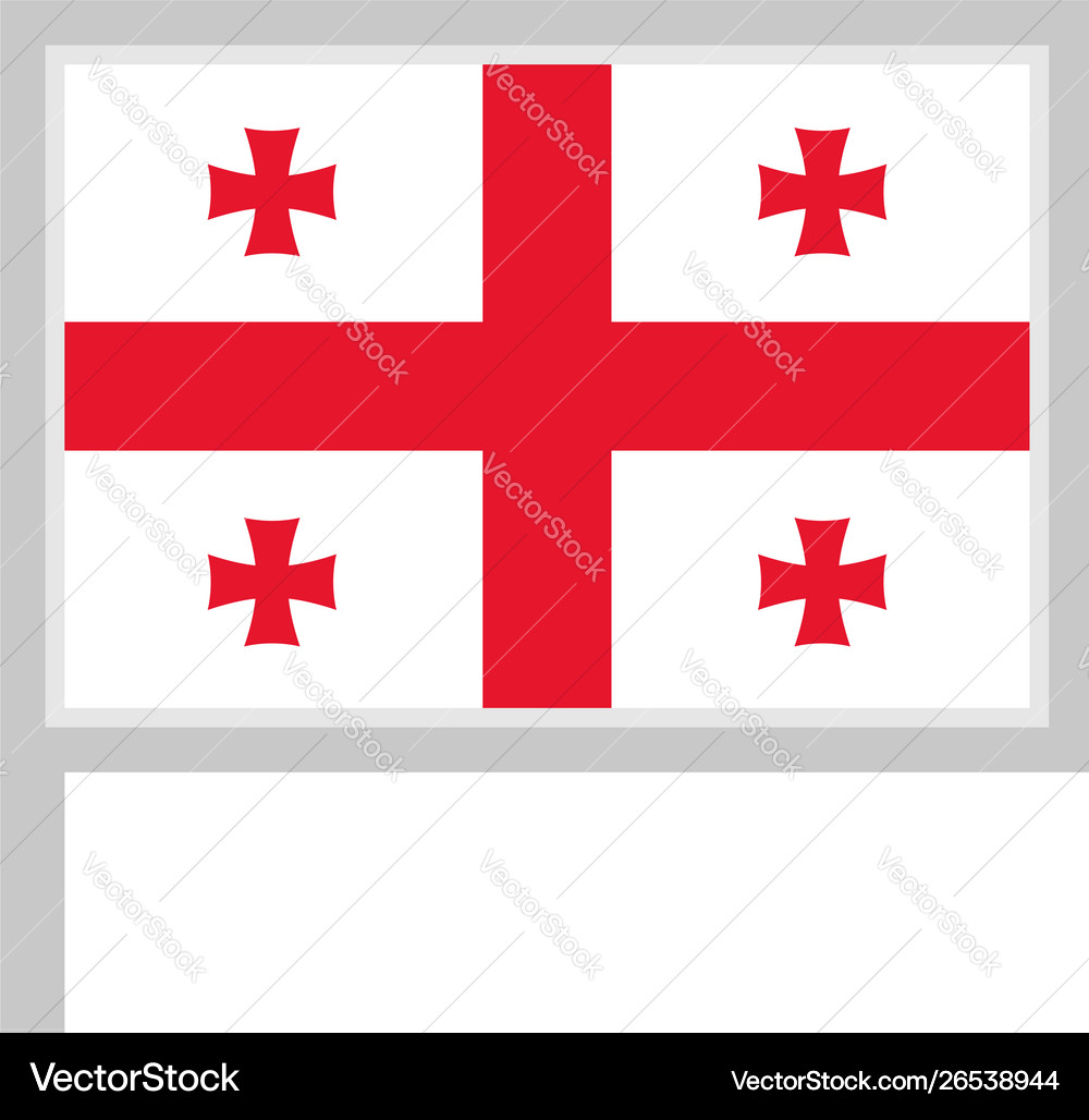 Flag on flagpole rectangular shape icon white Vector Image
