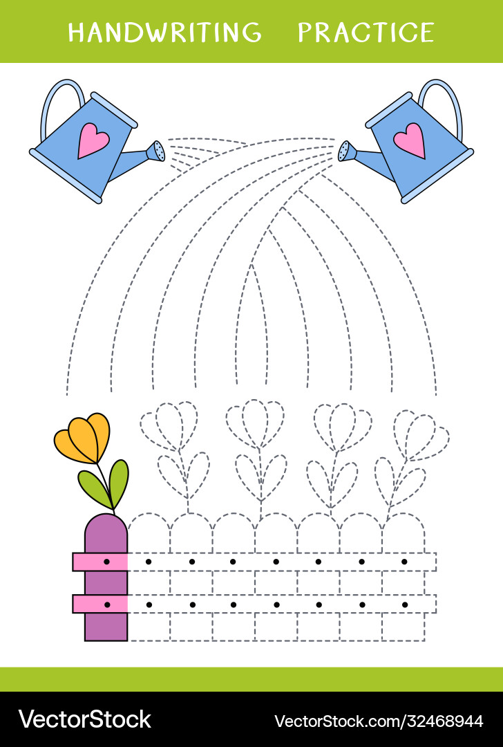 Handwriting practice worksheet Royalty Free Vector Image