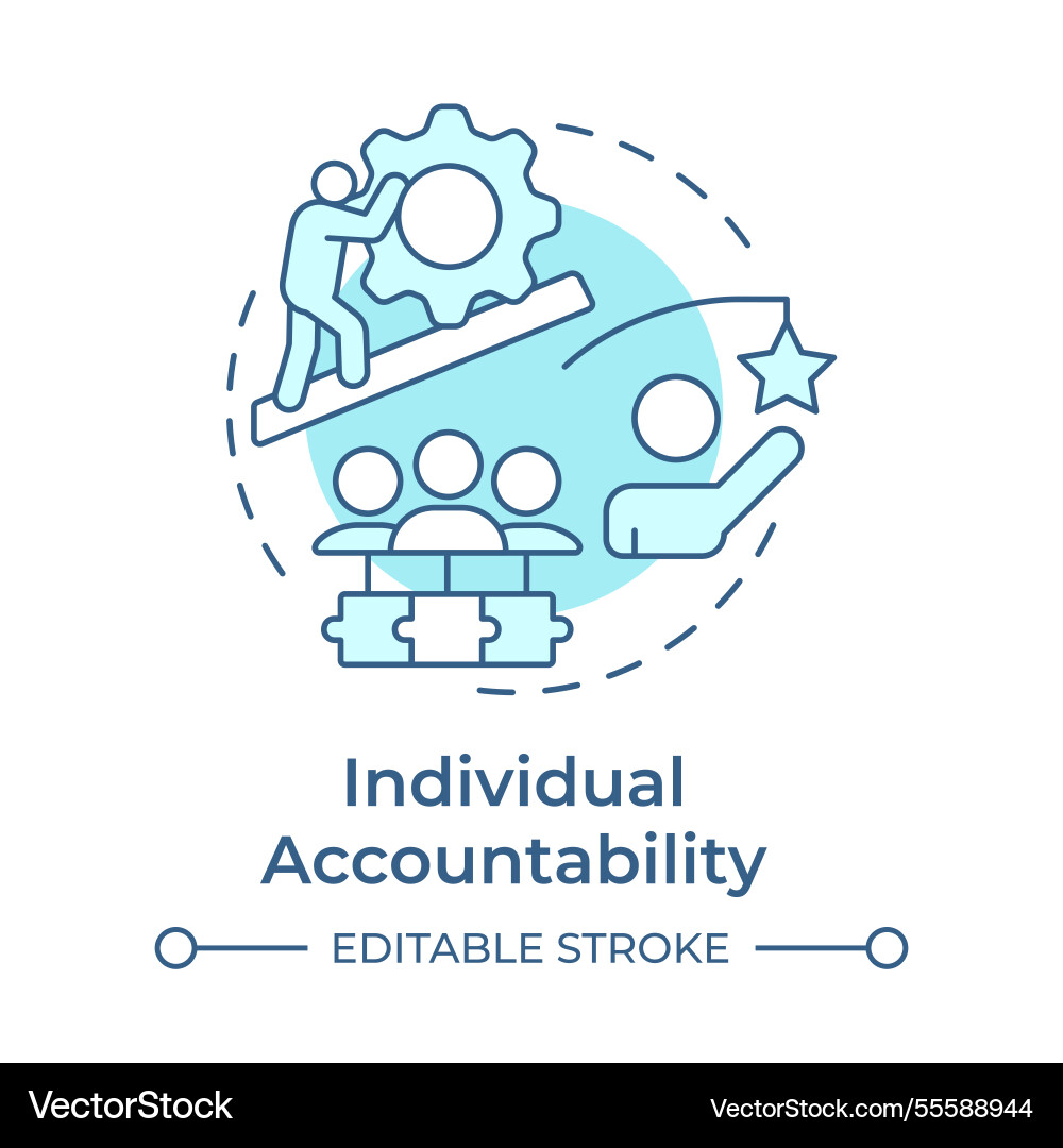 Individual accountability soft blue concept icon Vector Image