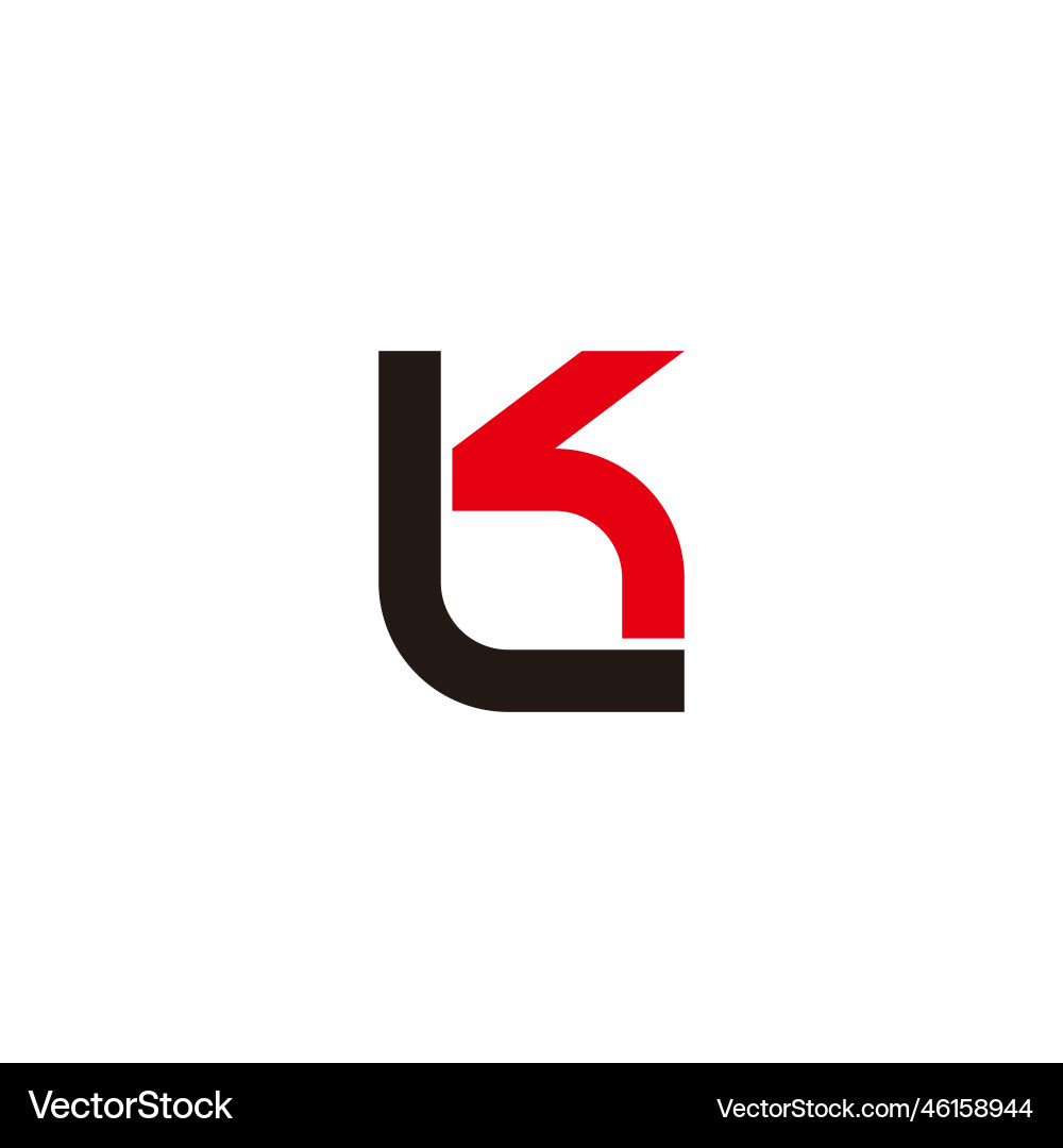 Letter lk simple linked colorful logo Royalty Free Vector