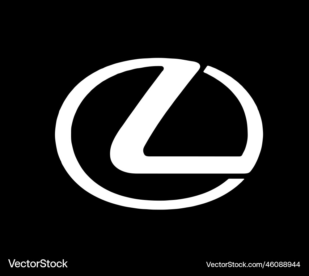 Lexus Brand Logo Symbol White Royalty Free Vector Image