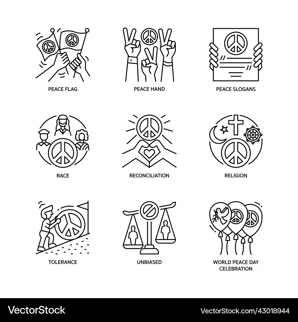 World peace icon set Royalty Free Vector Image