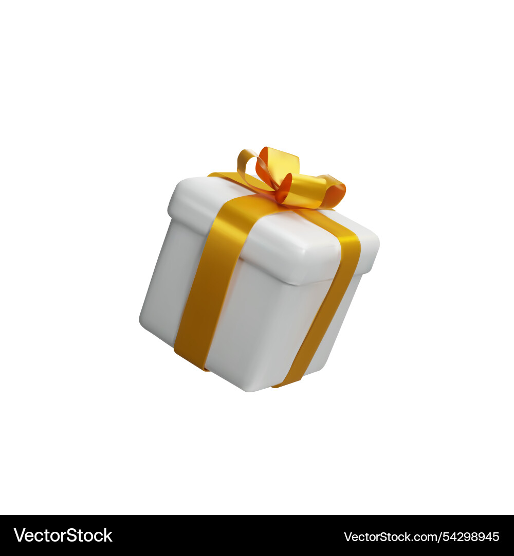 3d render christmas gold present Royalty Free Vector Image