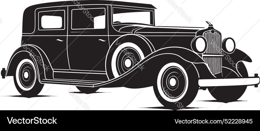 Antique auto emblem sleek black icon for classic Vector Image