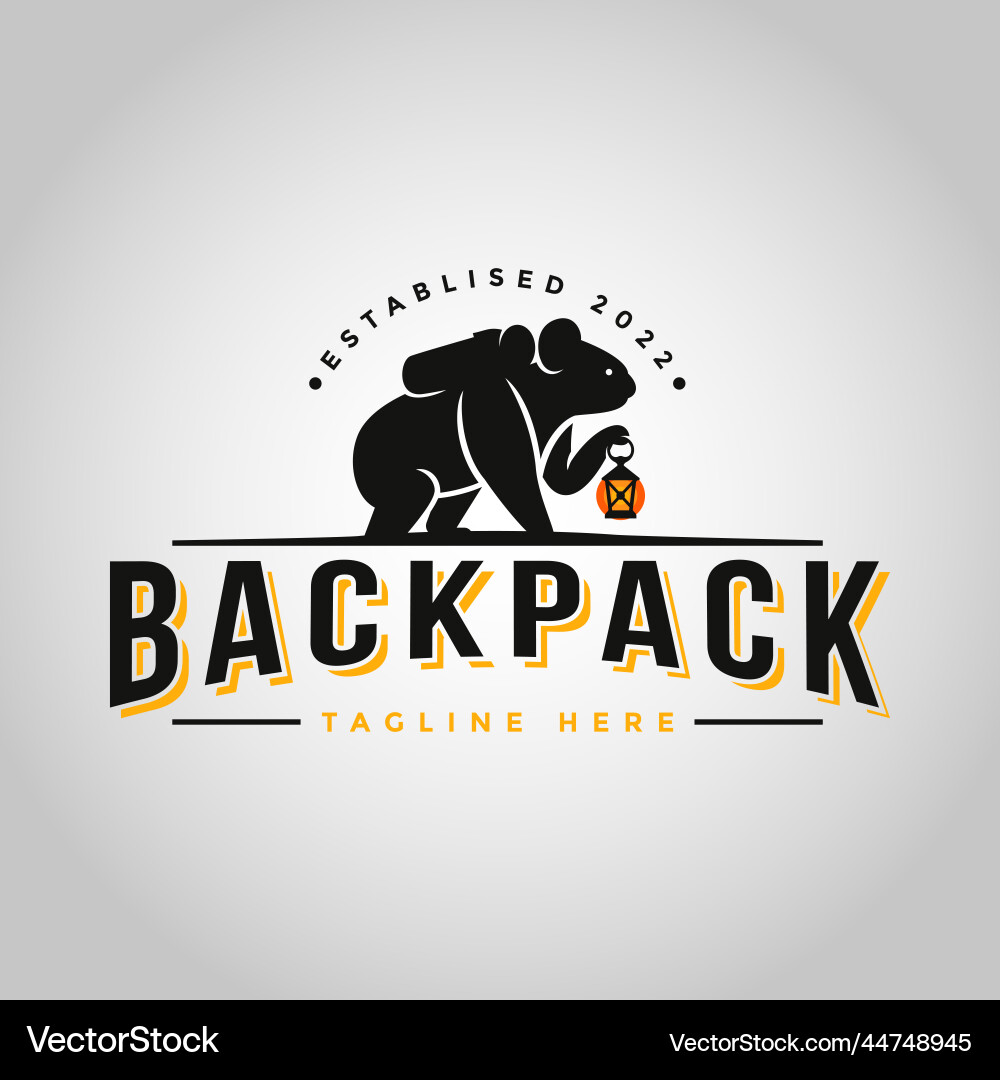 Backpack logo iconic design Royalty Free Vector Image