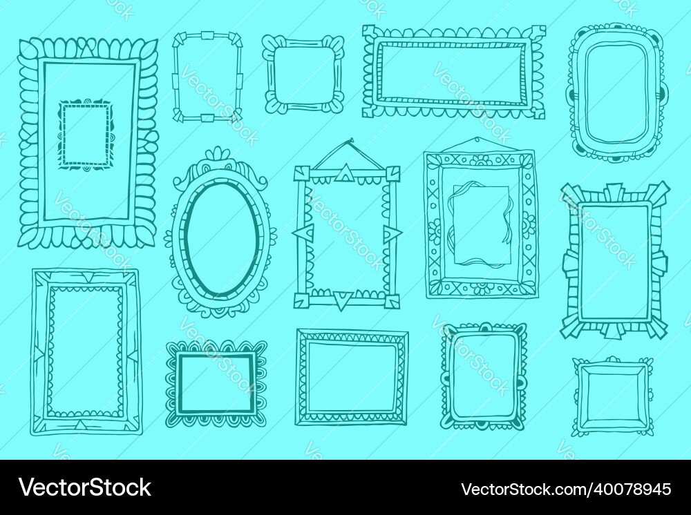 Doodle Photo Frames - Vintage Style Royalty Free Vector