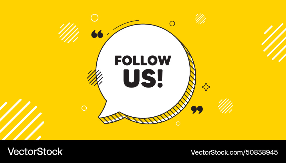 Follow us tag special offer sign chat speech Vector Image