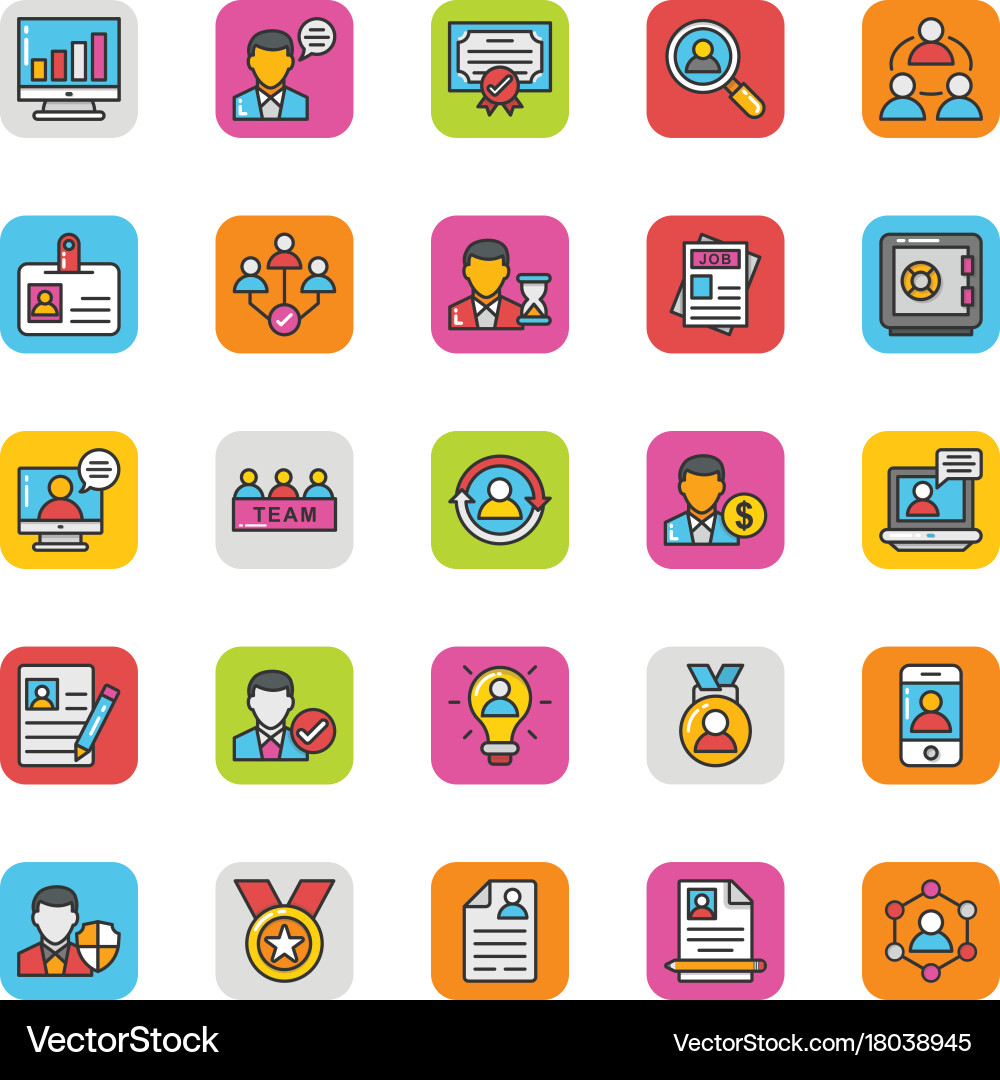 Human resource icons set 1 Royalty Free Vector Image