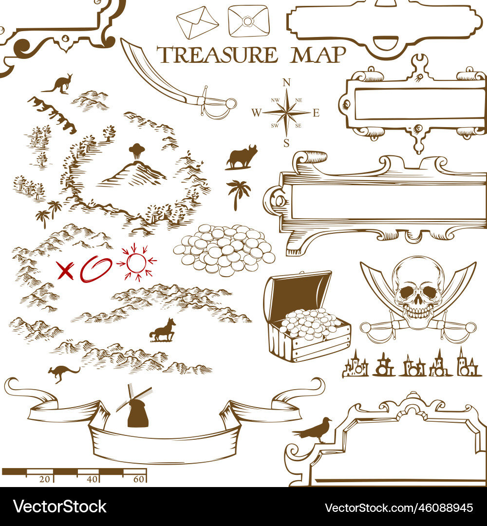 Map legend symbols Royalty Free Vector Image - VectorStock
