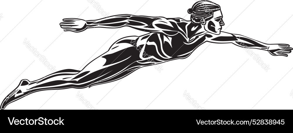 Swim sprinter symbol design for swimming ripple Vector Image