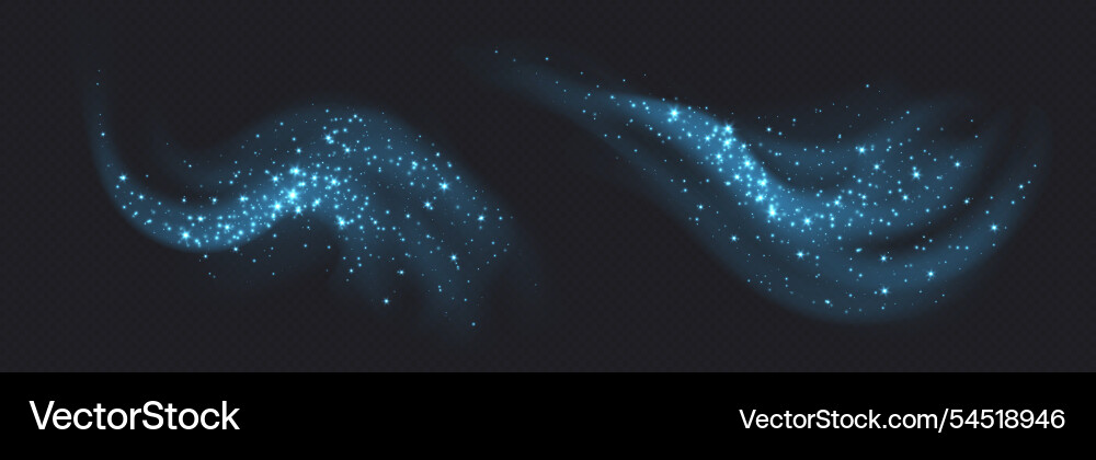 Blue magic cloud with sparkles stardust sparkling Vector Image