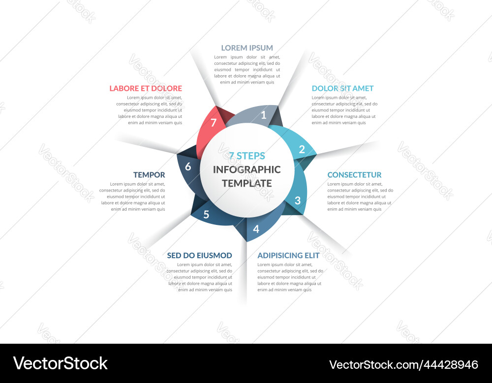 Circle infographics - seven elements Royalty Free Vector