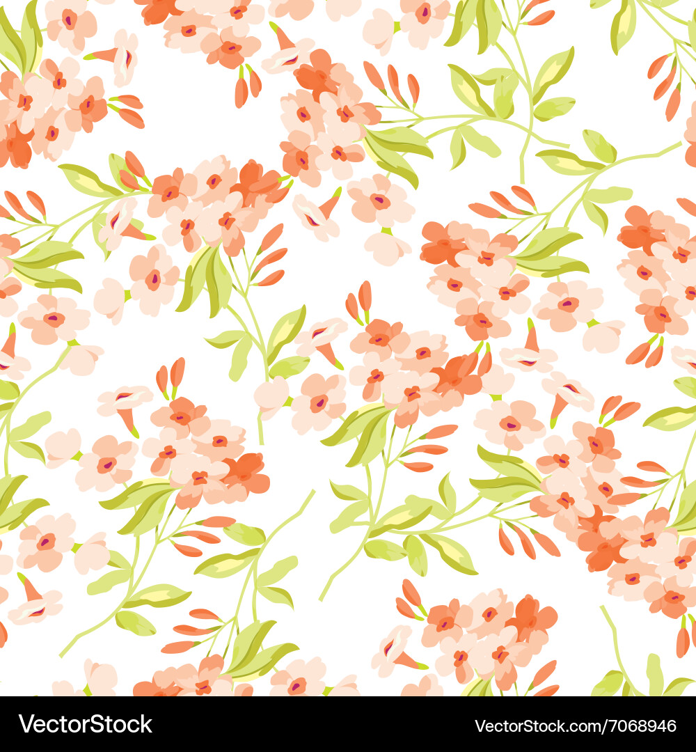 Floral pattern with pink flowers Royalty Free Vector Image
