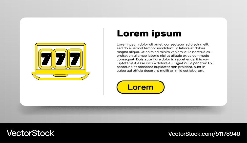 Line online slot machine with lucky sevens Vector Image