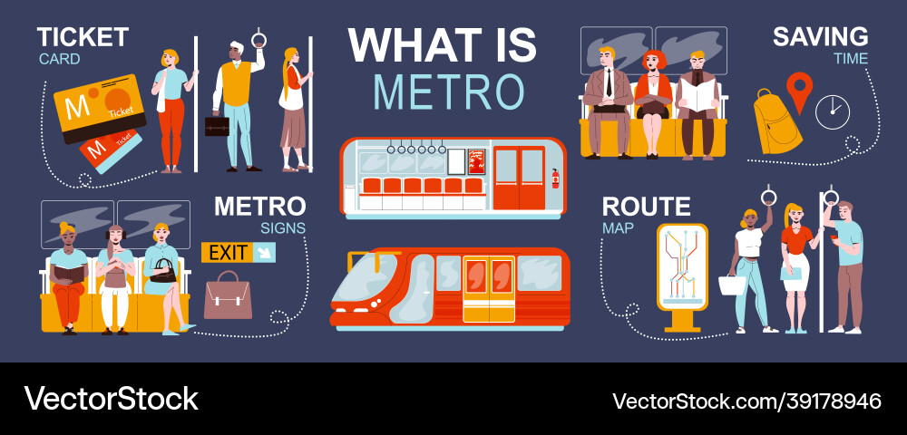 Metro flat inforgraphics Royalty Free Vector Image