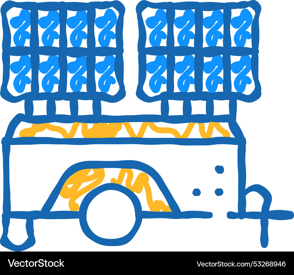 Mobile solar battery icon doodle Royalty Free Vector Image