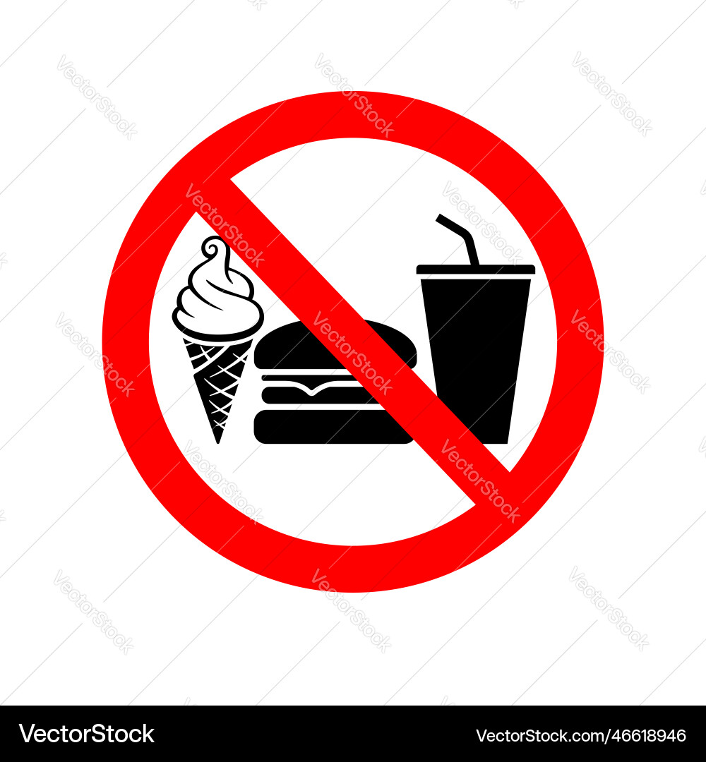 No Eating Vector Signno Food Or Drink Allowed Vector No Food Or Drink