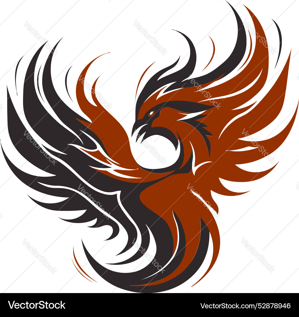 Regal rebirth midnight phoenix symbol Royalty Free Vector