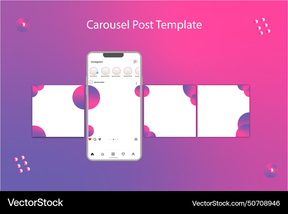 Social media carousel post Royalty Free Vector Image