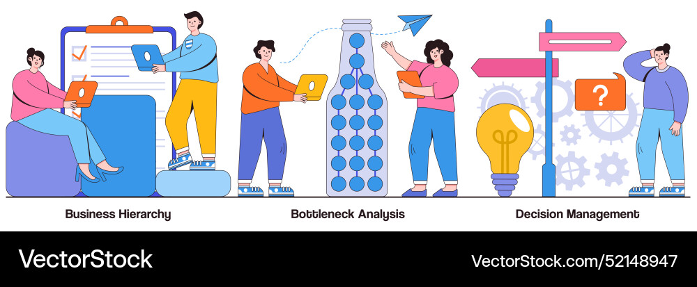 Business hierarchy bottleneck analysis decision Vector Image