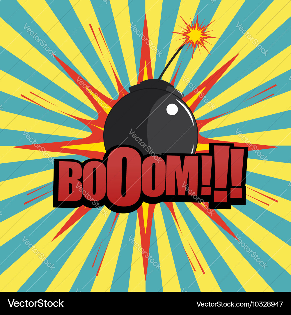Comic book bomb explosion Royalty Free Vector Image