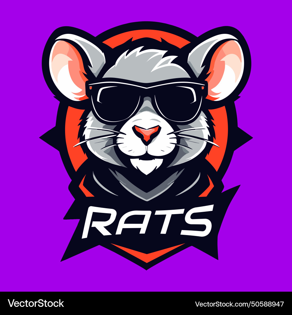 Editable rat logo cartoon design Royalty Free Vector Image