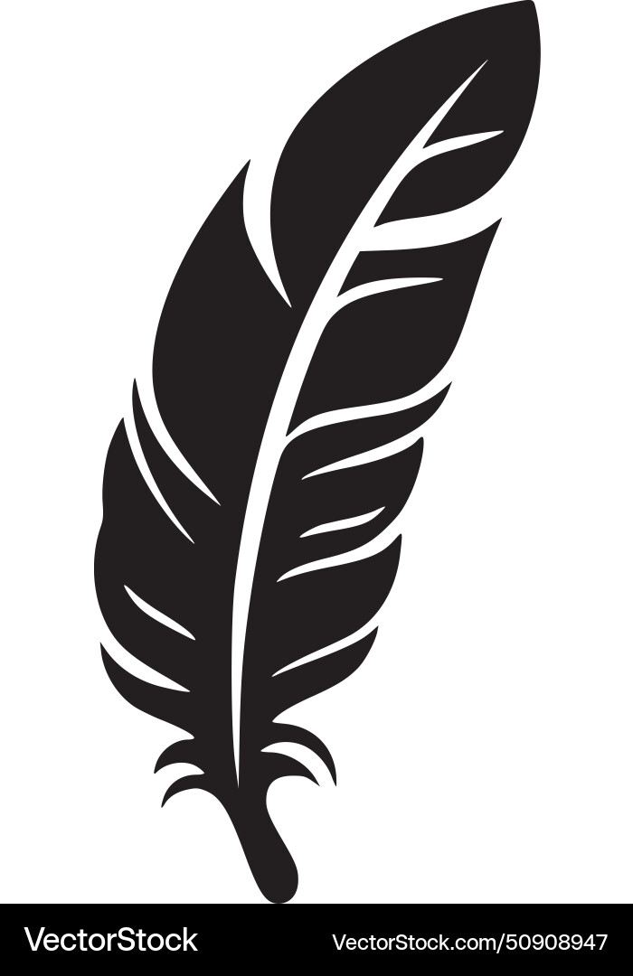 Feather - black and white Royalty Free Vector Image