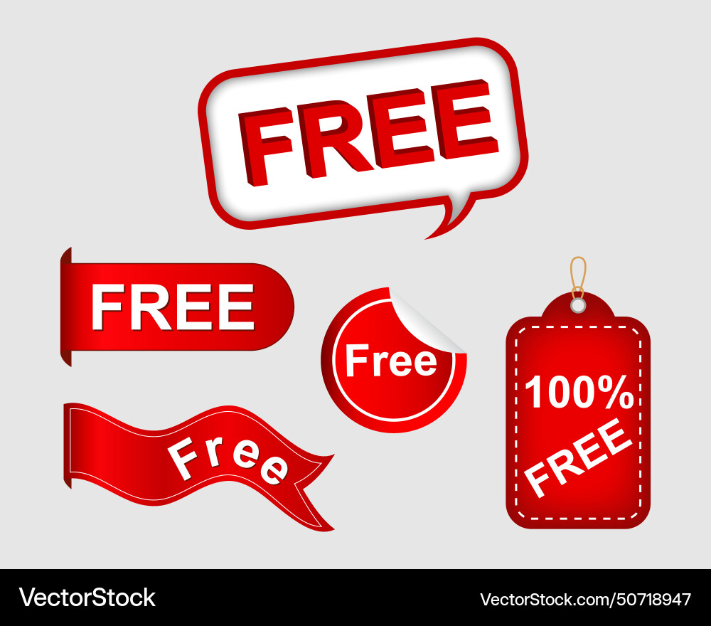 Free sale tags design Royalty Free Vector Image
