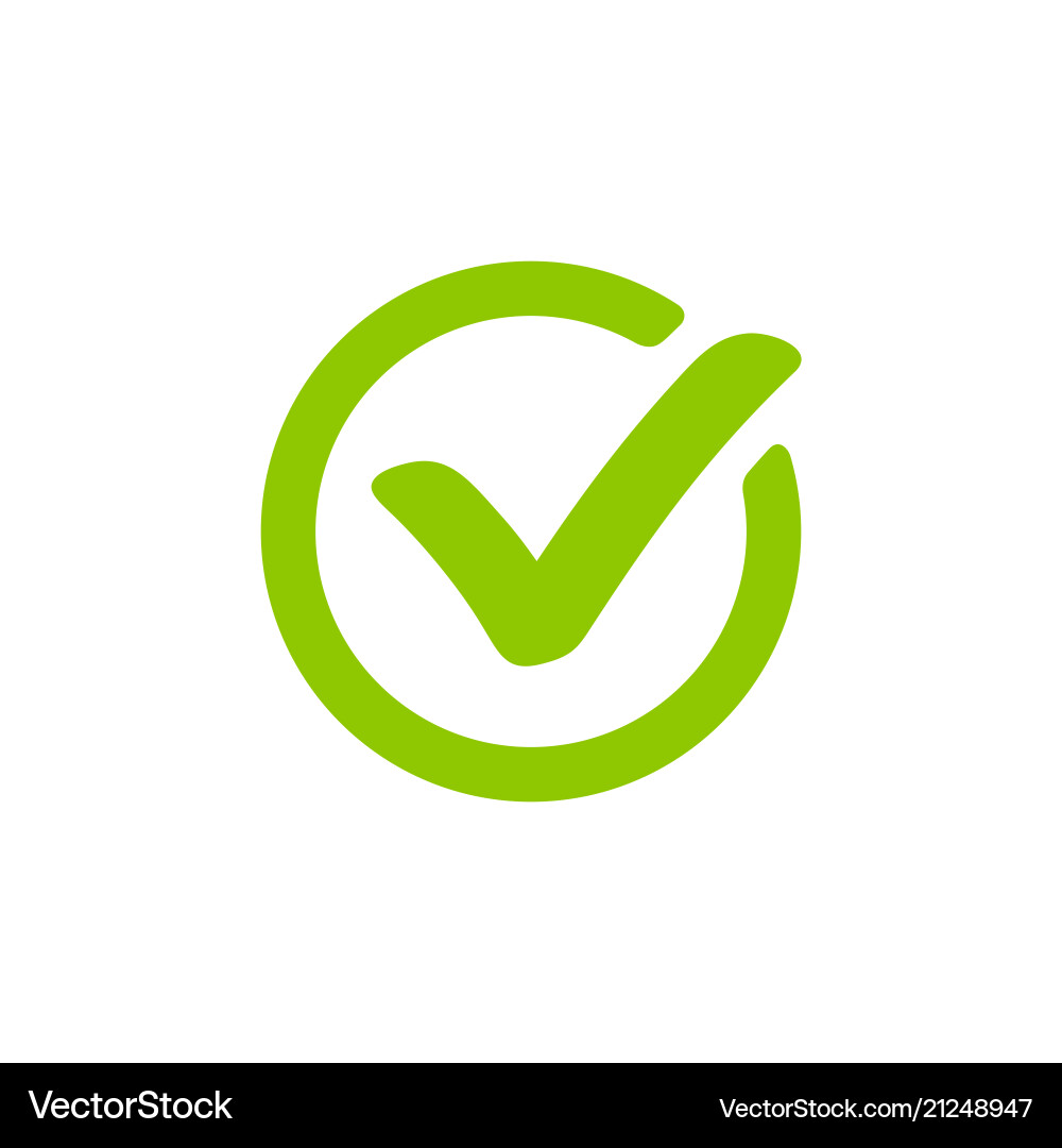 Green Checkmark Icon in Circle Royalty Free Vector Image