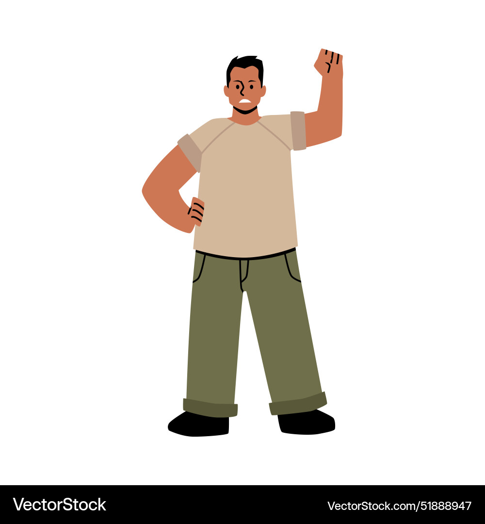 Man fights for human rights freedom and equality Vector Image