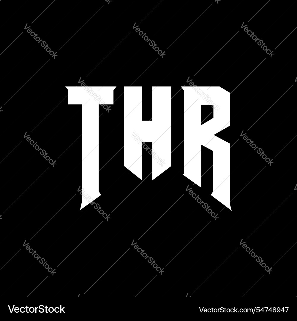 Thr letter logo design for technology company Vector Image