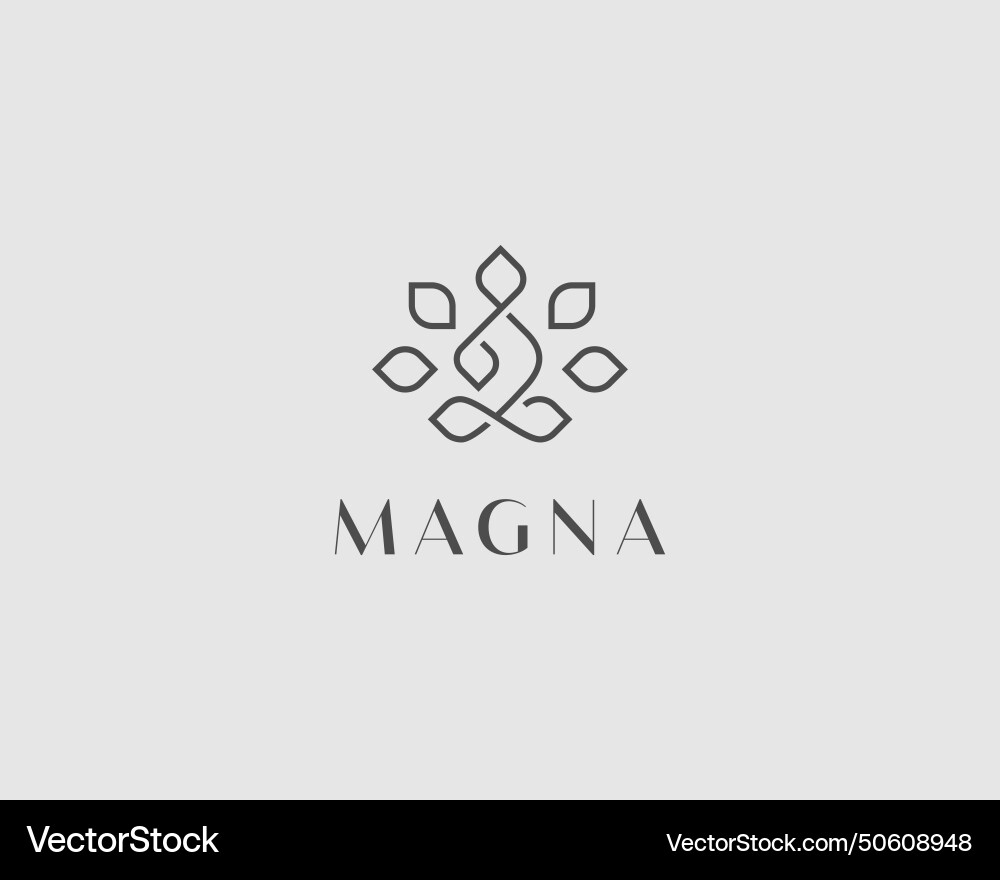 Continuous line yogi logo design creative monk Vector Image