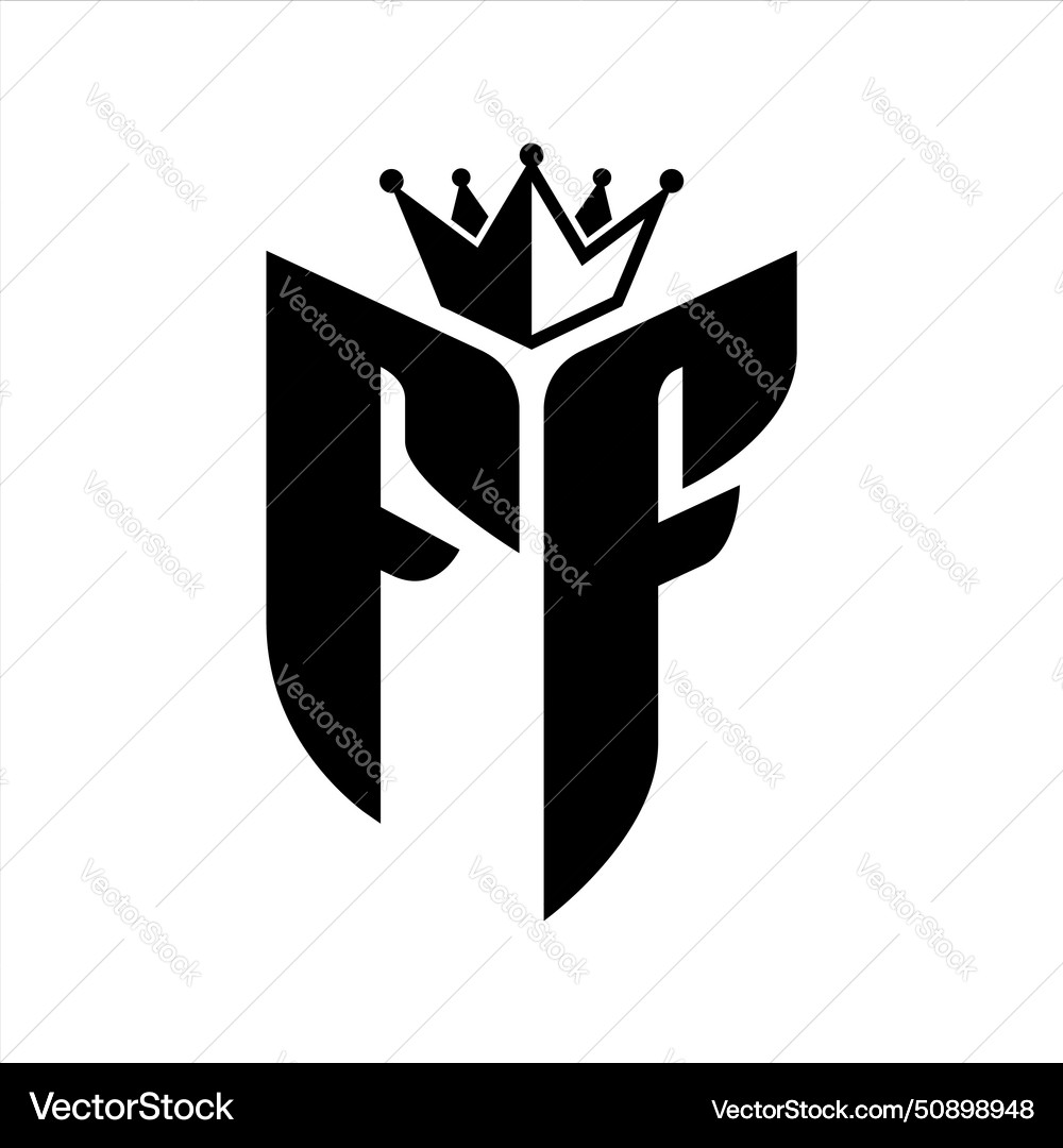 Ff letter monogram with shield shape crown Vector Image
