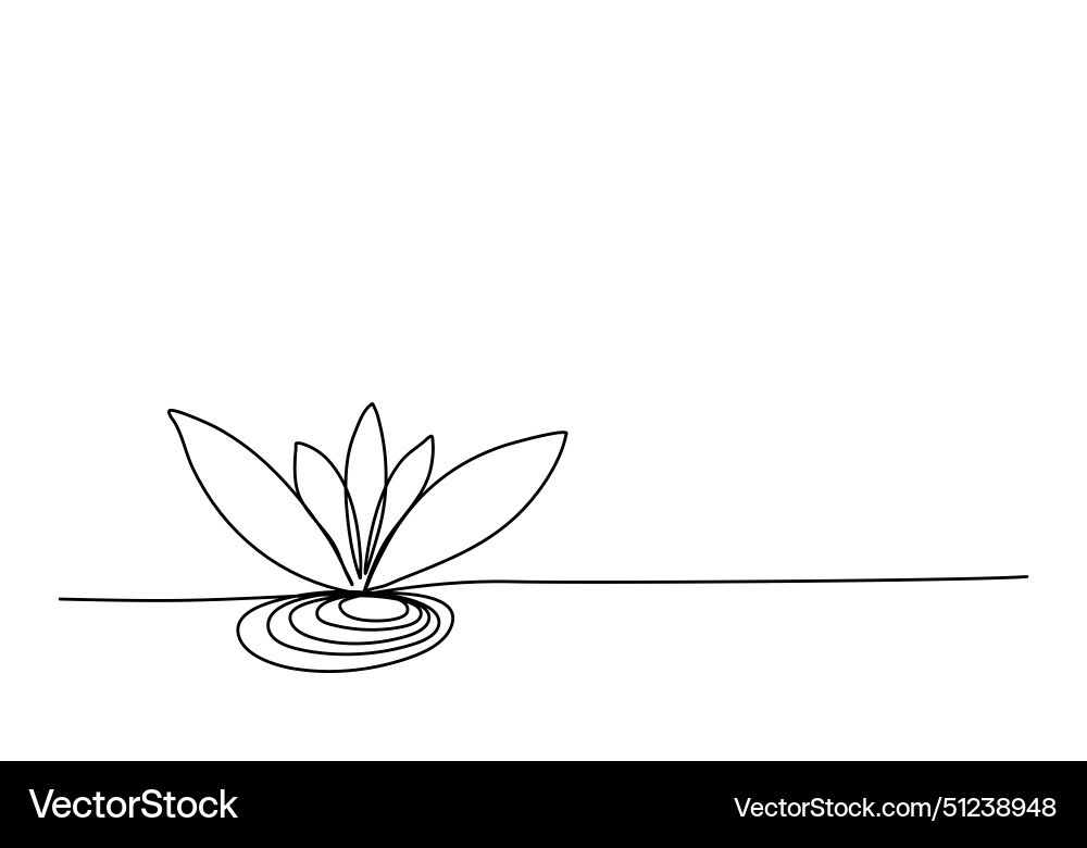 Flower one line drawing Royalty Free Vector Image