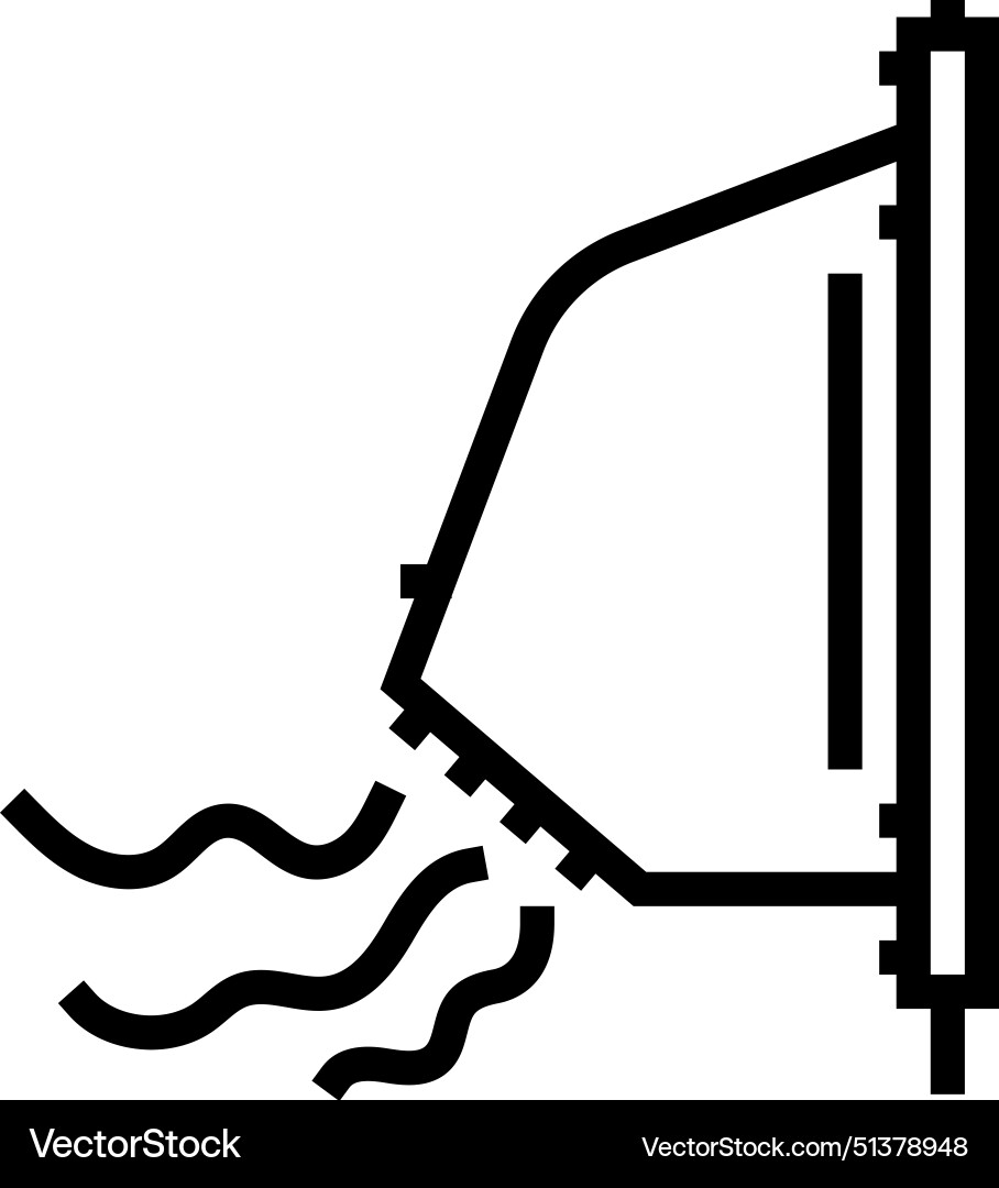 Fresh air intake ventilation line icon Royalty Free Vector