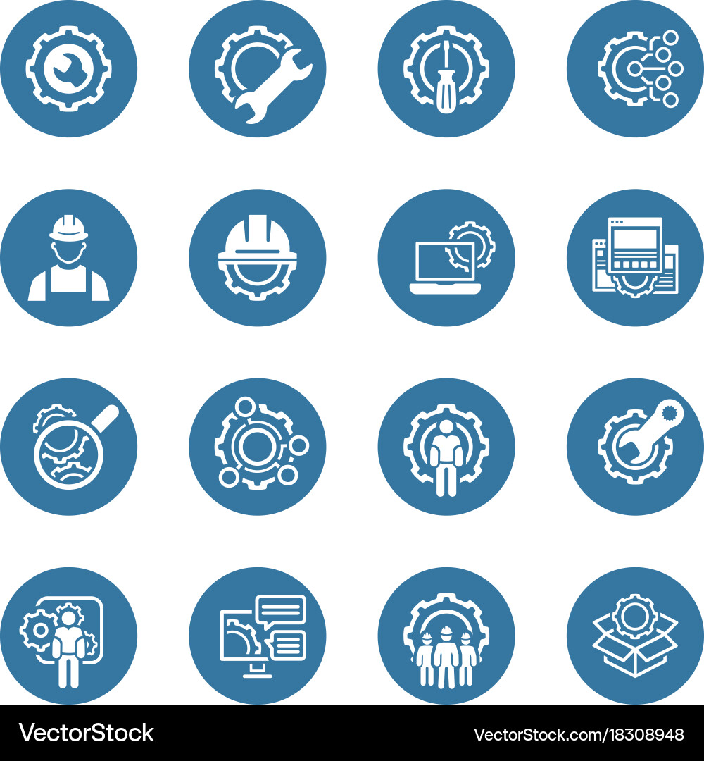 Line engineering icons Royalty Free Vector Image