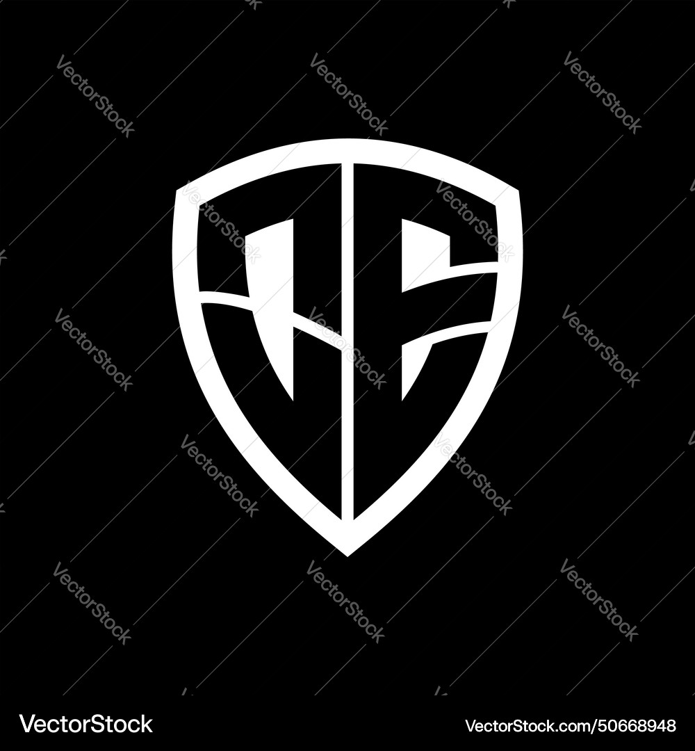 Oe monogram logo with bold letters shield shape Vector Image