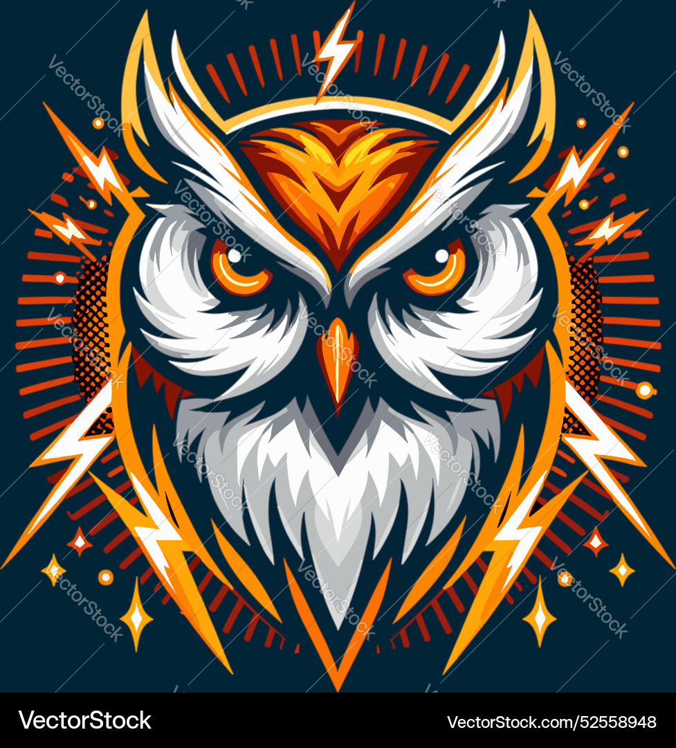 Orange design 2 owl head 8 Royalty Free Vector Image