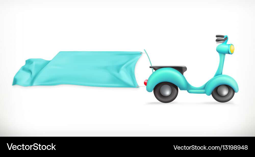 Scooter and banner graphic element Royalty Free Vector Image