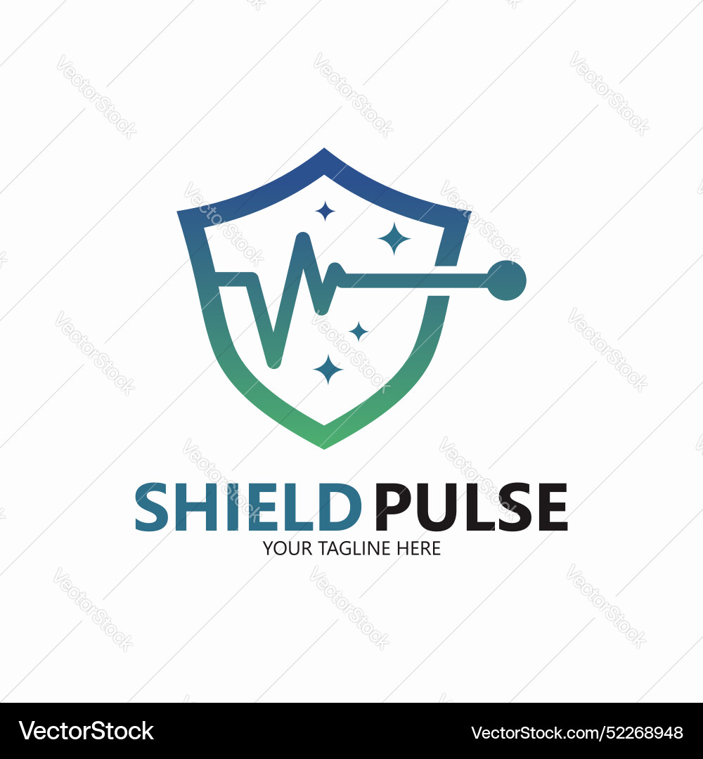 Shield pulse logo element symbol template Vector Image