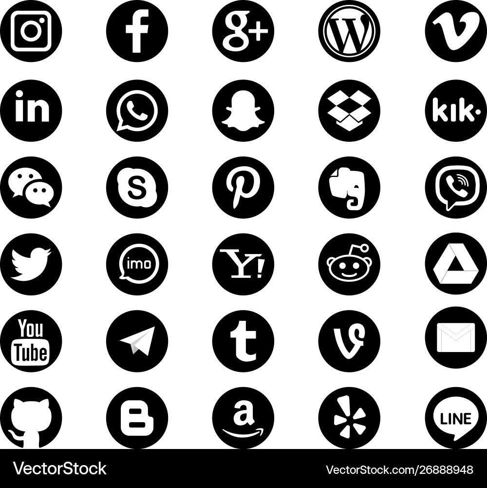 Social Media Icon Pack Royalty Free Vector Image