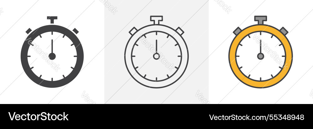 Stopwatch icons pack for website designs Vector Image