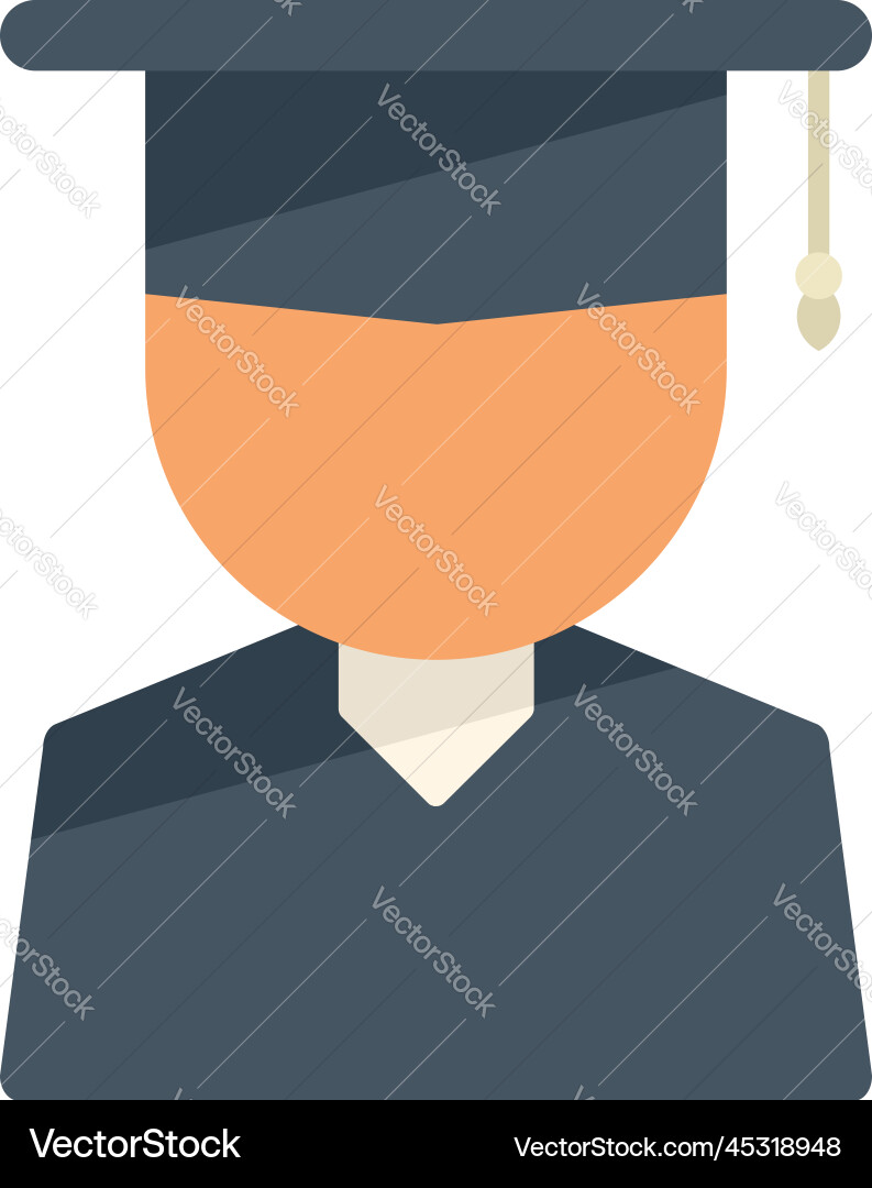 Student graduation icon flat online study Vector Image